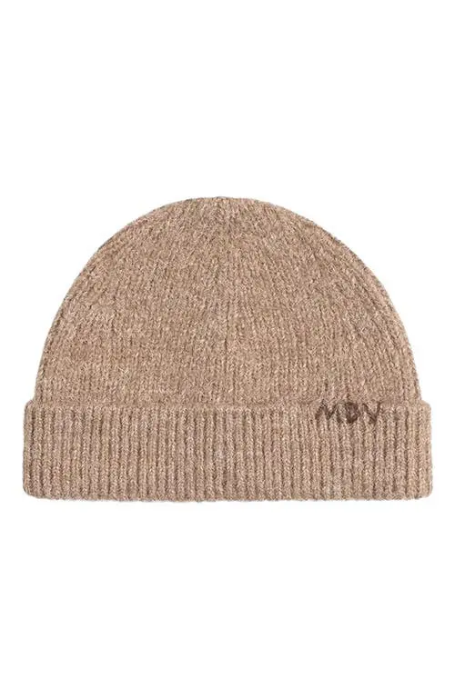 Manière De Voir Solan Mdv Handstitched Wool Knit Beanie - Beige
