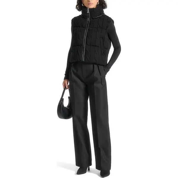 Manière De Voir Kristina 2-in-1 Cable Knit Puffer Jacket/gilet