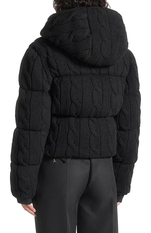 Manière De Voir Kristina 2-in-1 Cable Knit Puffer Jacket/gilet