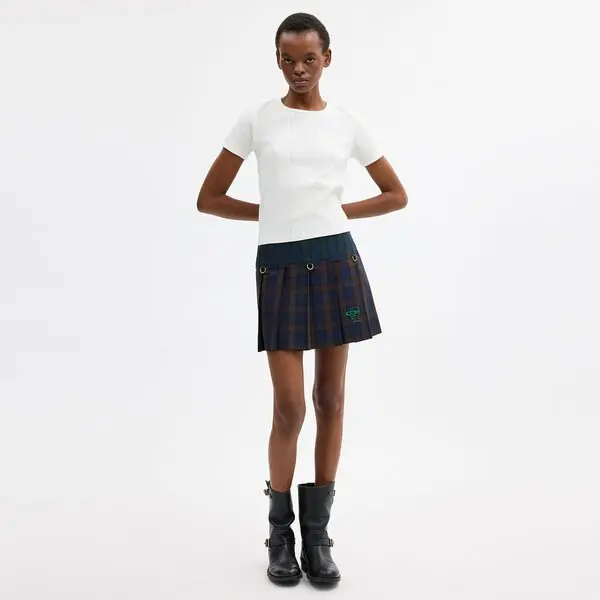 COACH OUTLET Brain Dead Mini Plaid Pleated Skirt
