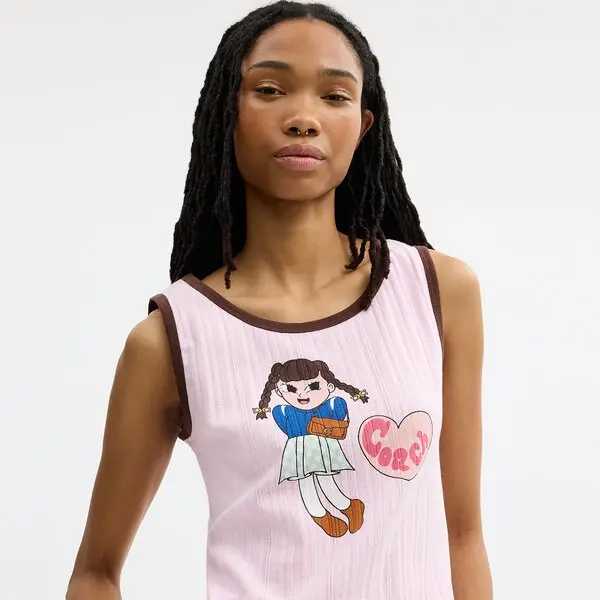 COACH OUTLET Brain Dead Graphic Pointelle Tank Top