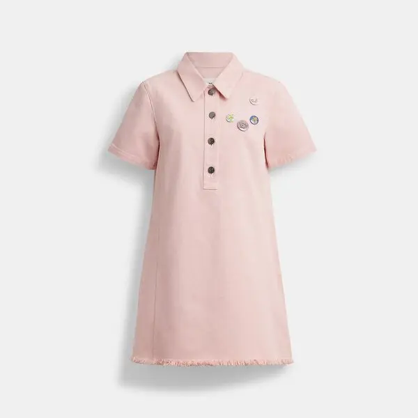 COACH OUTLET Brain Dead Short Sleeve Denim Mini Dress
