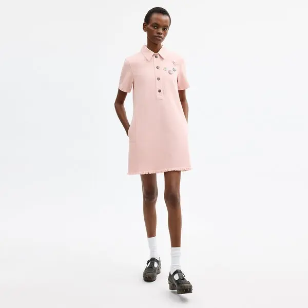 COACH OUTLET Brain Dead Short Sleeve Denim Mini Dress