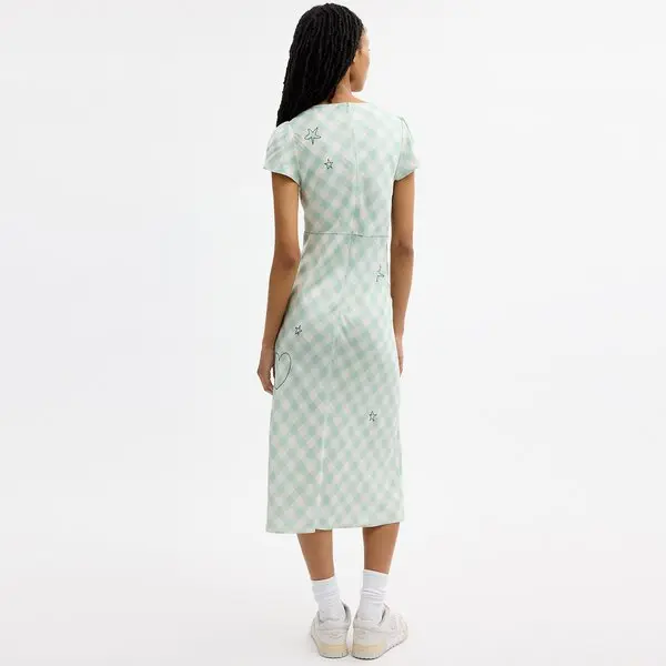 COACH OUTLET Brain Dead Embroidered Gingham Dress