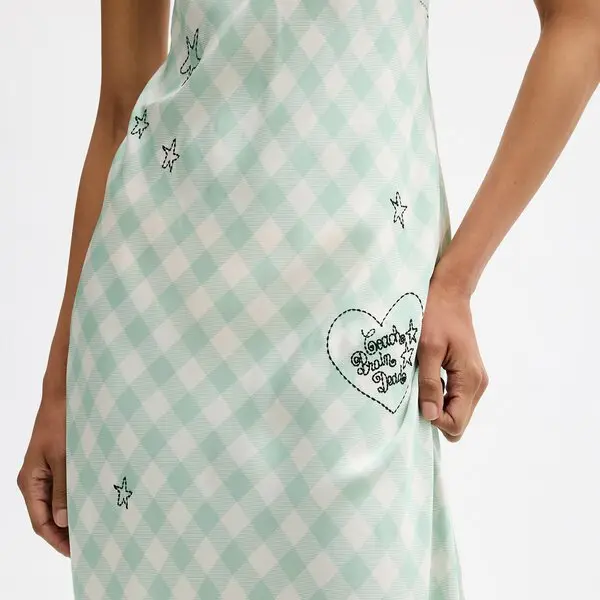 COACH OUTLET Brain Dead Embroidered Gingham Dress