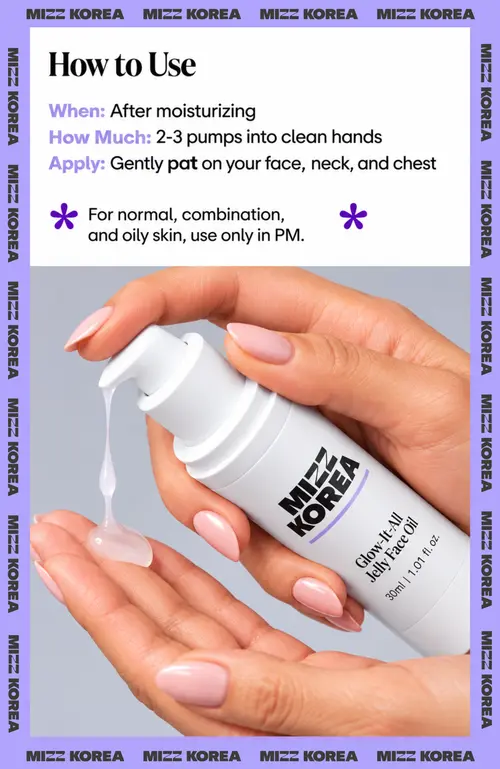 MIZZ KOREA Korean Skincare K-beauty Glow-it-all Jelly Face Oil