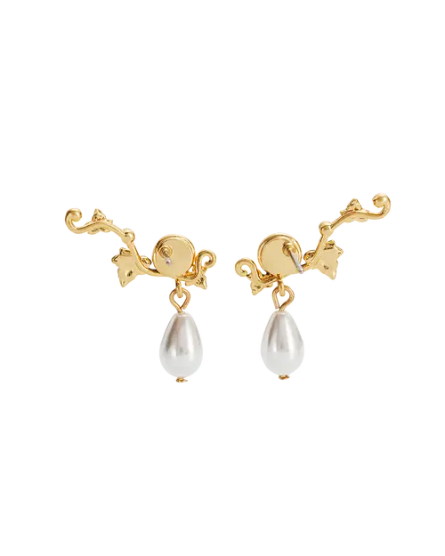 FABLE ENGLAND Ivy & Pearl Climber Earrings
