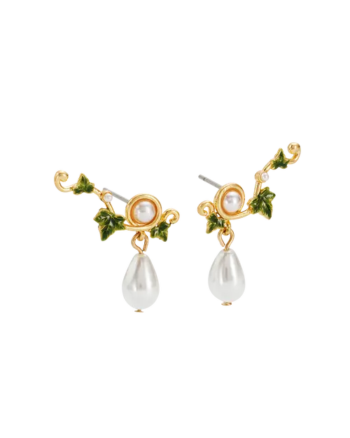 FABLE ENGLAND Ivy & Pearl Climber Earrings