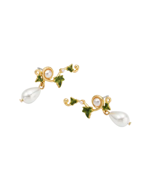 FABLE ENGLAND Ivy & Pearl Climber Earrings