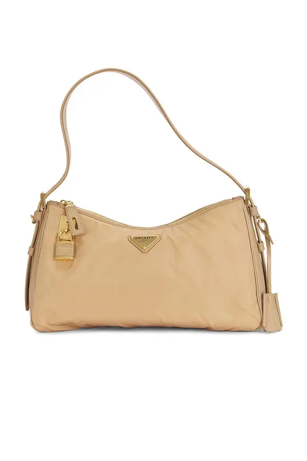 Prada Aimee Shoulder Bag In Beige - Cammello