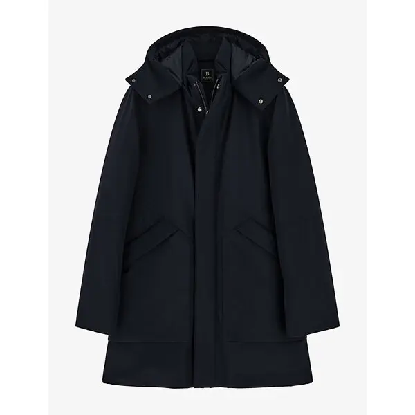 Boggi Milano Hooded Regular-fit Woven Parka Coat