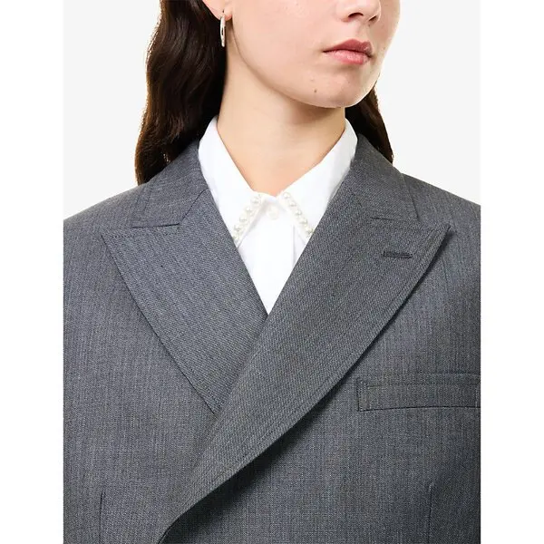 Junya Watanabe Double-breasted Peak-lapel Wool Blazer
