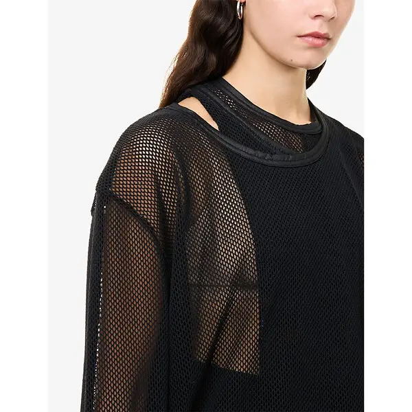 Junya Watanabe Oversized Long-sleeve Mesh Top