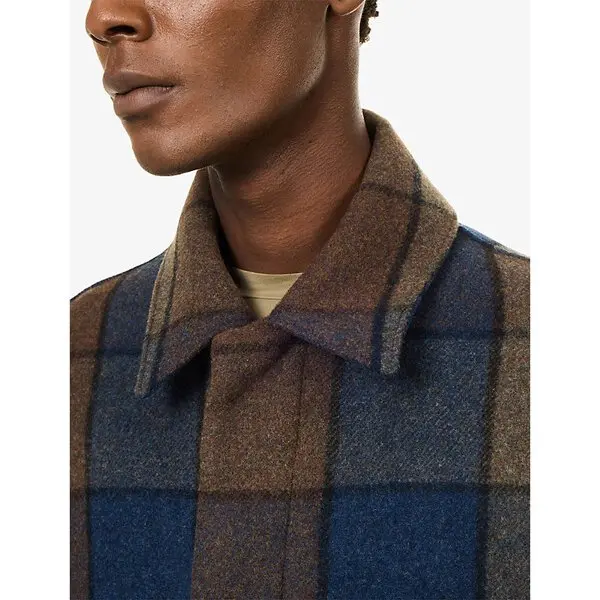 SONG FOR THE MUTE Coach Check Long Wool Coat