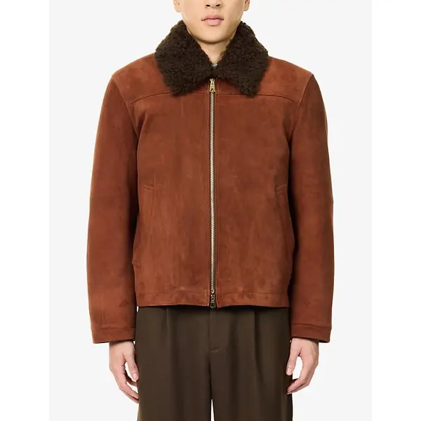 Paul Smith Shearling Collar Suede Jacket