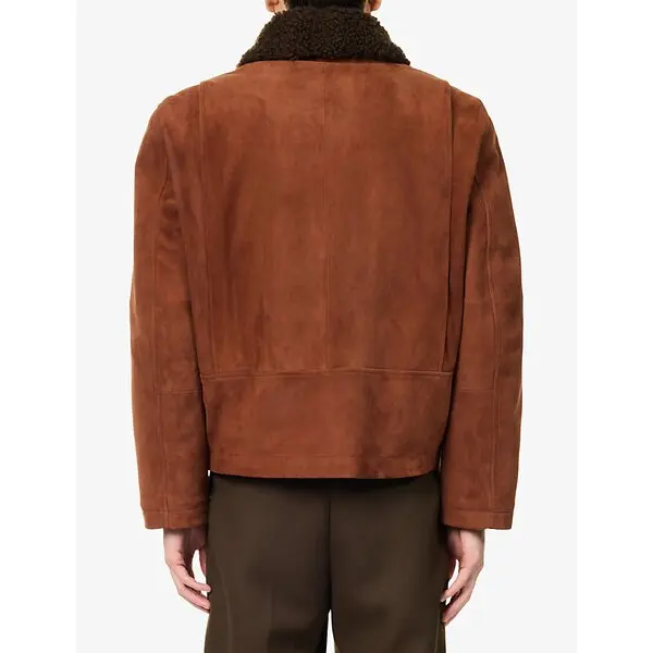 Paul Smith Shearling Collar Suede Jacket