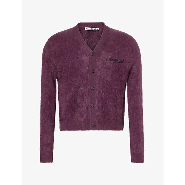 Acne Studios Klasher Logo-embroidery Cashmere Cardigan