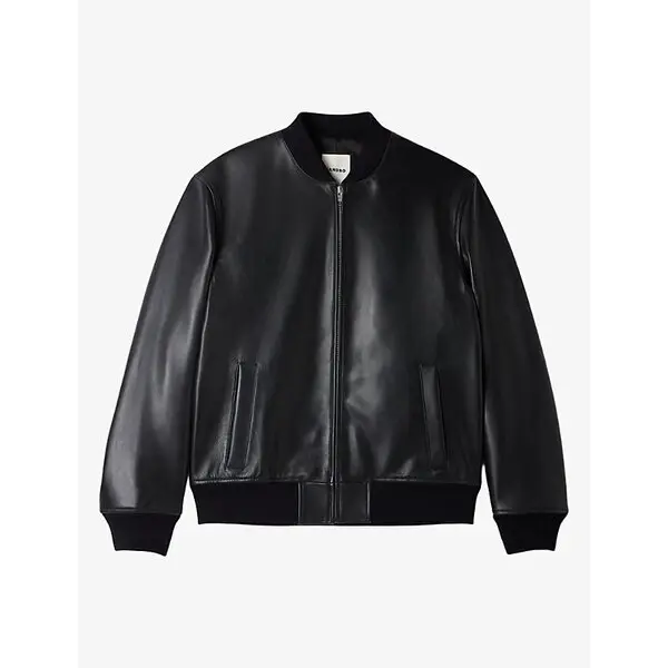 Sandro Zipped Regular-fit Leather Bomber Jacket