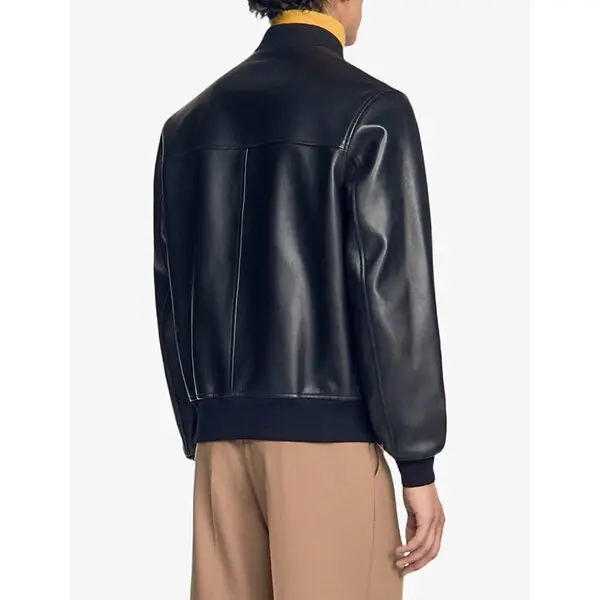 Sandro Zipped Regular-fit Leather Bomber Jacket
