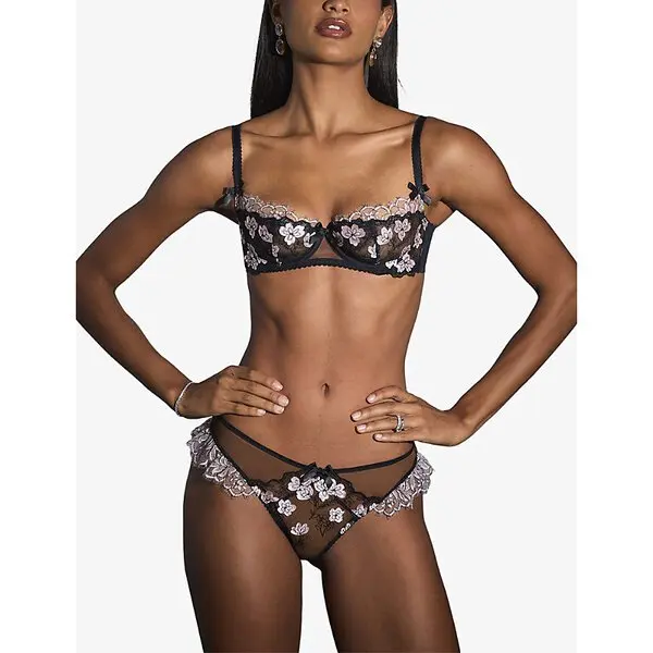 Agent Provocateur Andiee Embroidered Lace Thong