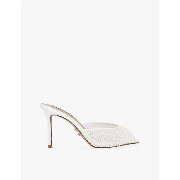 Steve Madden Rollout Embellished Woven Heeled Mules