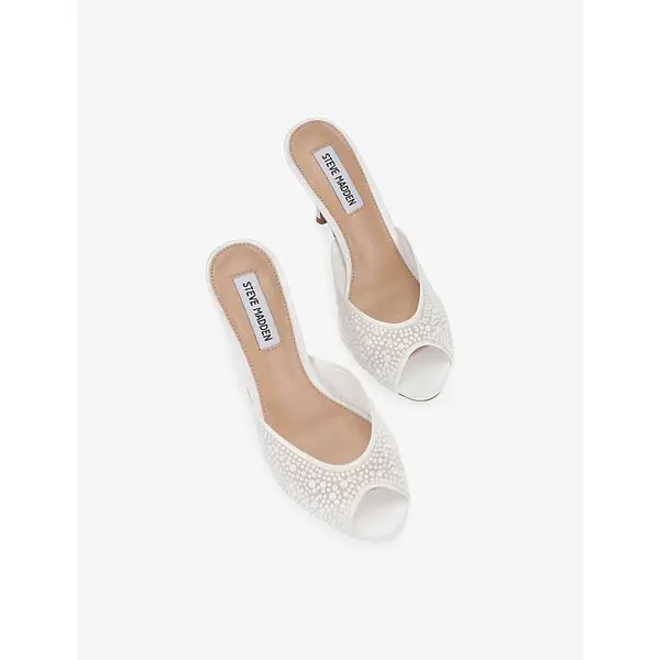 Steve Madden Rollout Embellished Woven Heeled Mules