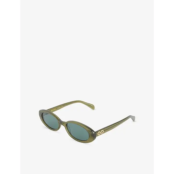 KAREN WAZEN Olivia Oval Acetate Sunglasses