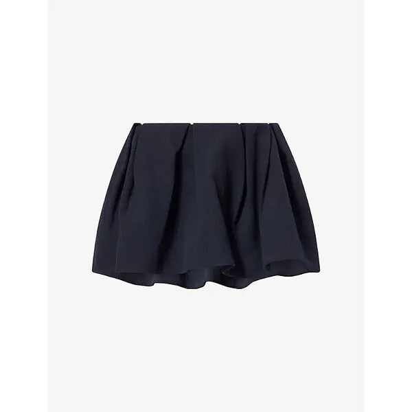 SHUSHU/TONG Gathered Pleated Wool Mini Skirt
