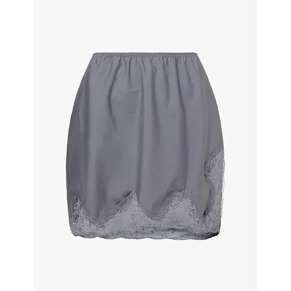Gimaguas Katalin Lace-trim Cotton Mini Skirt