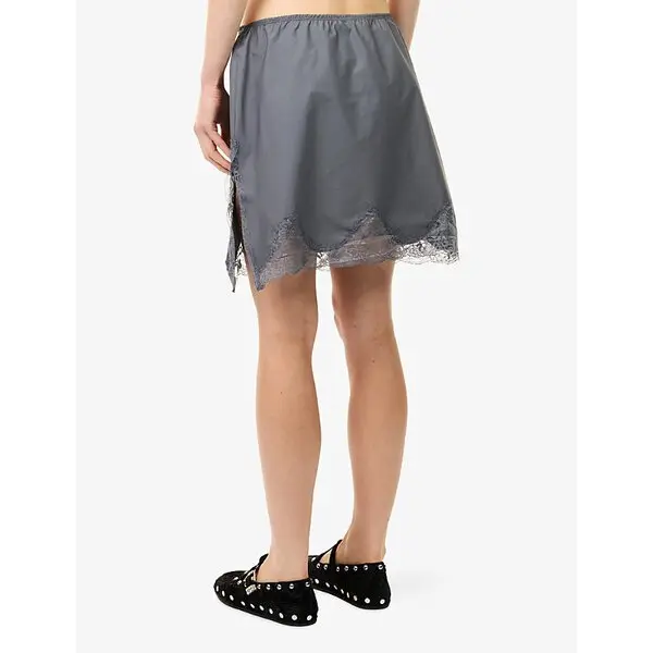 Gimaguas Katalin Lace-trim Cotton Mini Skirt