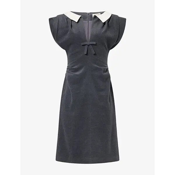 SHUSHU/TONG V-neck Structured Wool-blend Midi Dress