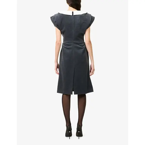 SHUSHU/TONG V-neck Structured Wool-blend Midi Dress