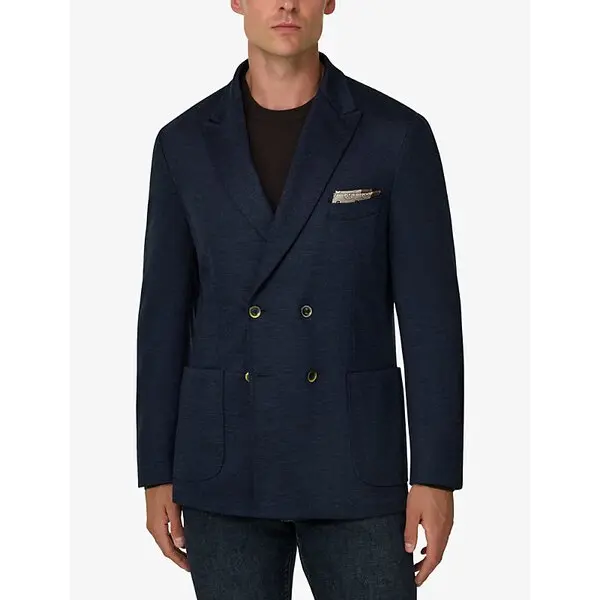 Boggi Milano Double-breasted Regular-fit Wool-blend Jacket
