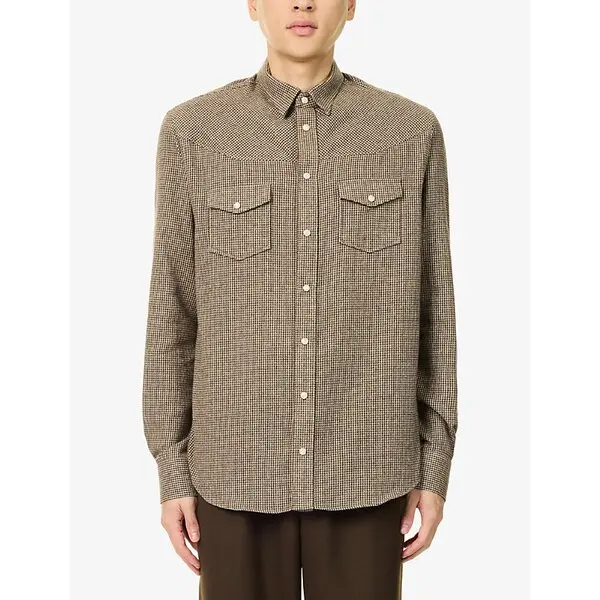 Emporio Armani Western Check Flannel Cotton-blend Shirt