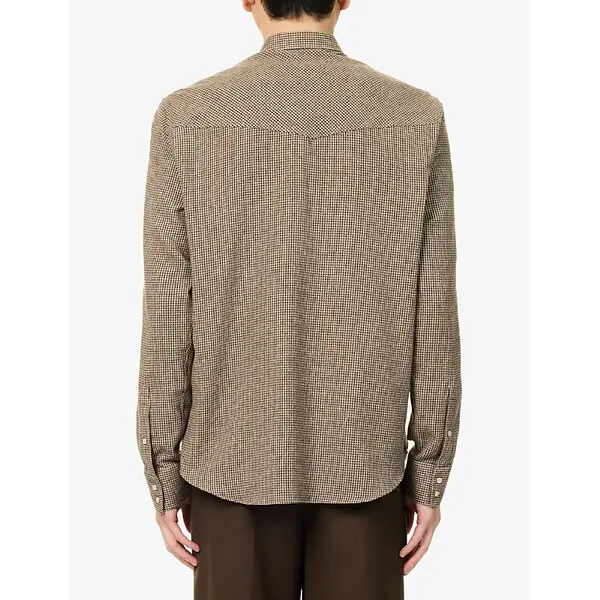 Emporio Armani Western Check Flannel Cotton-blend Shirt