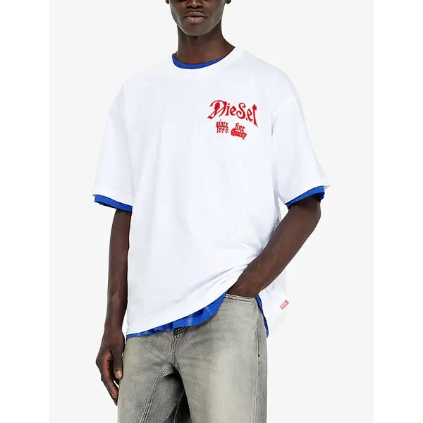 DIESEL® Flock Graphic-print Cotton T-shirt