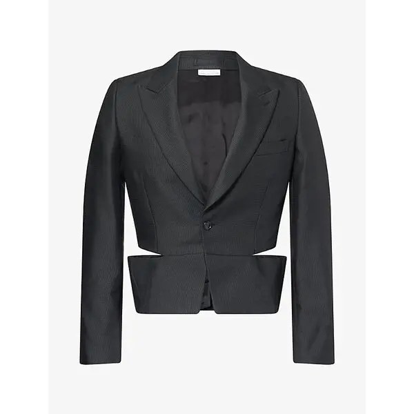 Comme Des Garçons Cropped Split-side Woven Blazer