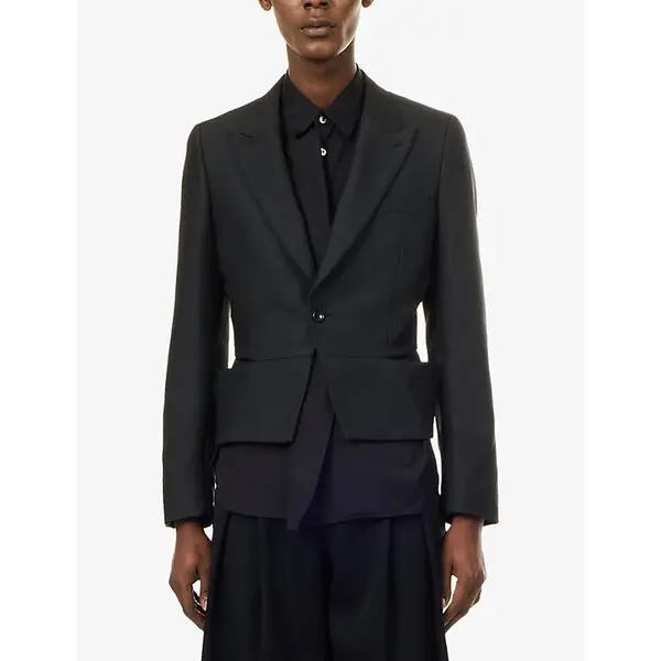 Comme Des Garçons Cropped Split-side Woven Blazer