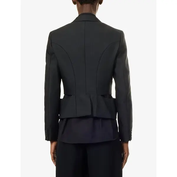 Comme Des Garçons Cropped Split-side Woven Blazer