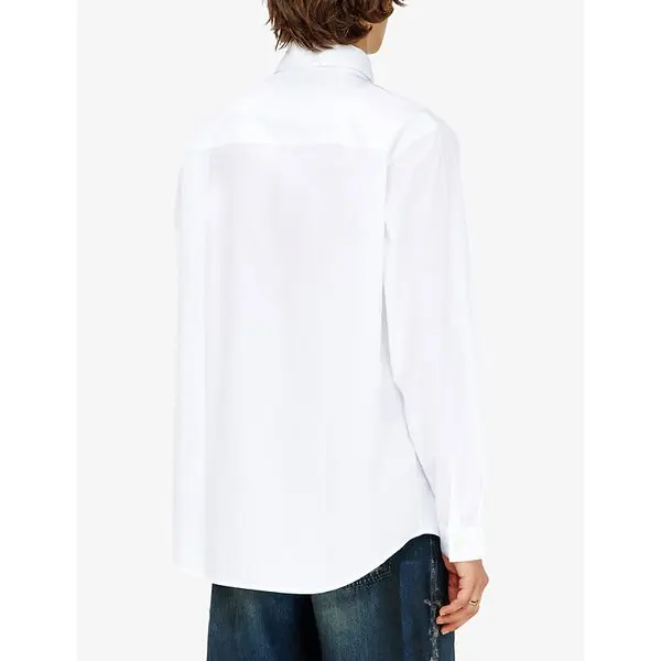 DIESEL® Embroidered-logo Stretch-cotton Poplin Shirt