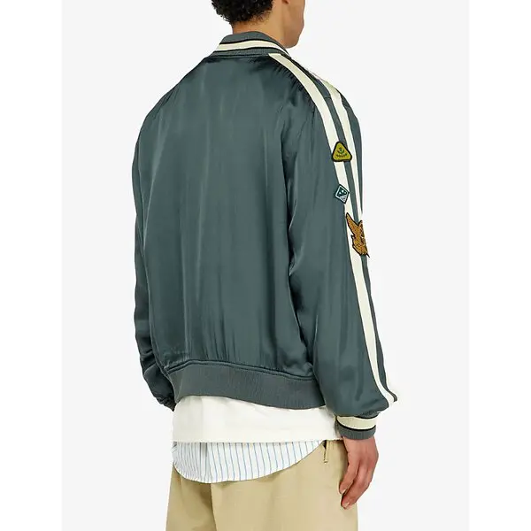 DIESEL® Embroidered-patches Satin Bomber Jacket
