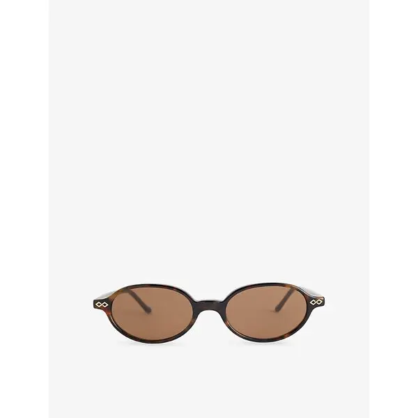 KAREN WAZEN Noor Round-shape Shell Acetate Sunglasses