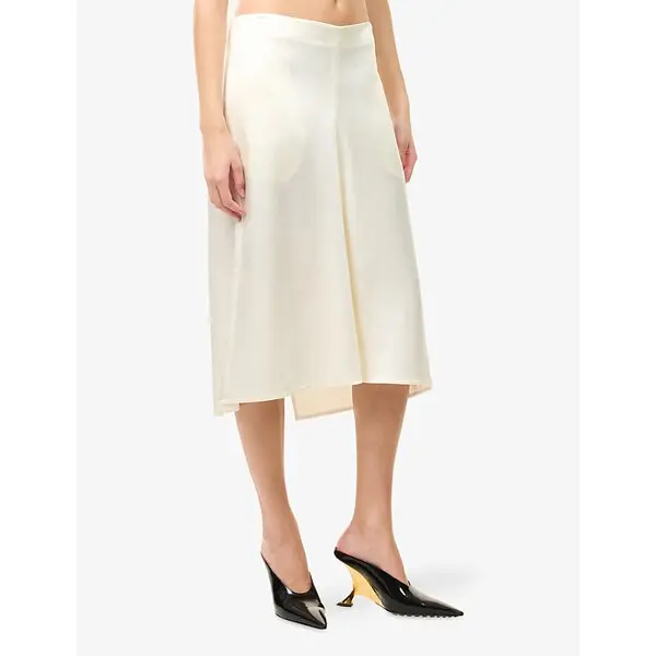 Bottega Veneta A-line Satin Midi Skirt