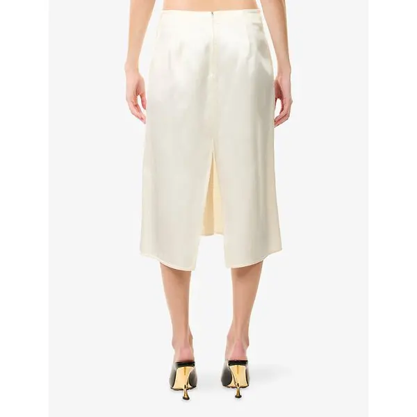 Bottega Veneta A-line Satin Midi Skirt