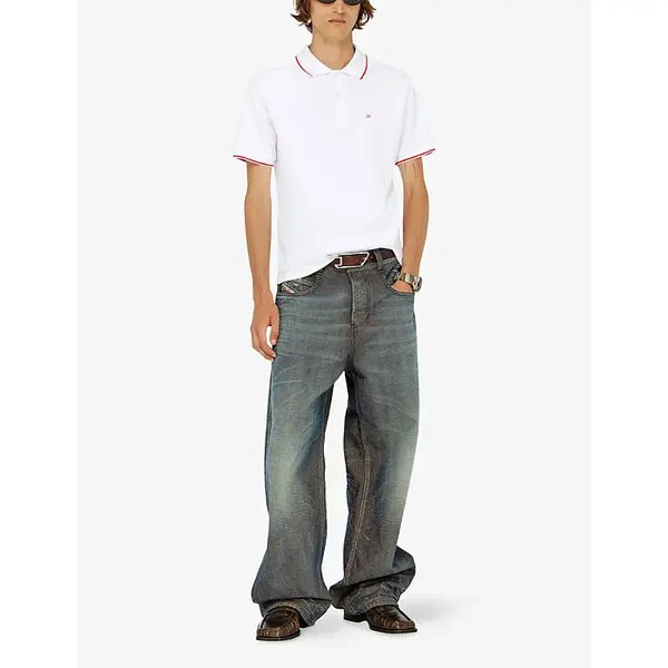 DIESEL® Contrast-trim Cotton Polo Shirt