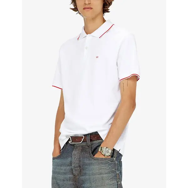 DIESEL® Contrast-trim Cotton Polo Shirt