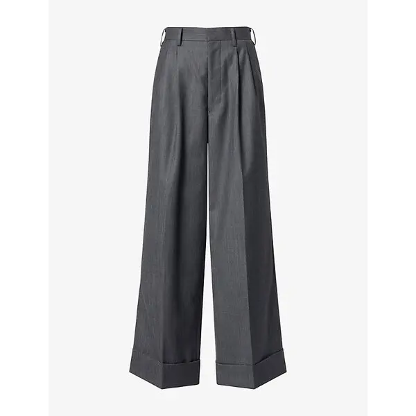 Junya Watanabe Double-pleat Wide-leg Wool Trousers