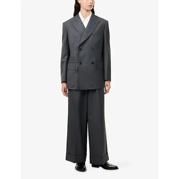 Junya Watanabe Double-pleat Wide-leg Wool Trousers