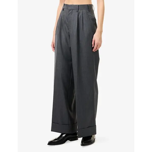 Junya Watanabe Double-pleat Wide-leg Wool Trousers