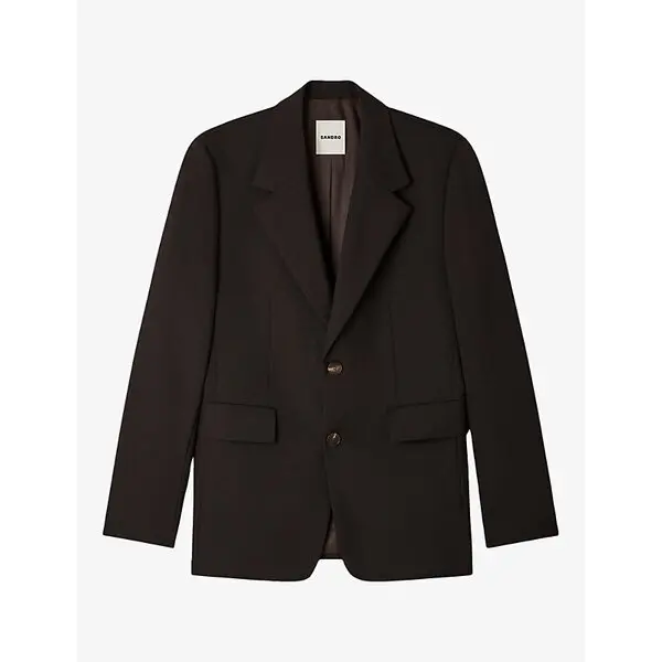 Sandro Collared Single-breasted Wool Suit Jacket